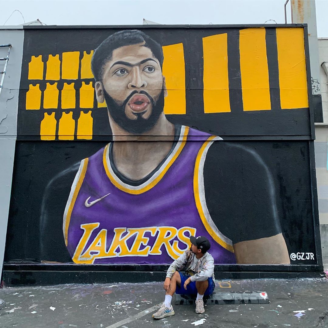NBA - Anthony Davis a déjà son graffiti géant dans les rues de L.A