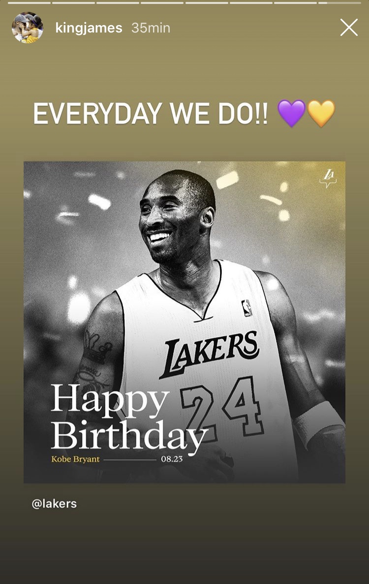 NBA - Les 3 posts de LeBron pour l'anniversaire de Kobe Bryant