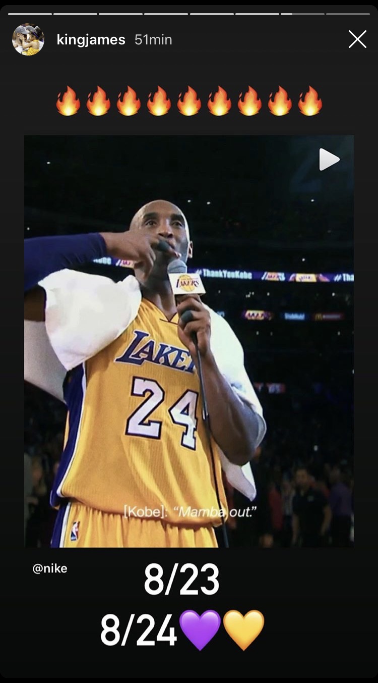 NBA - Les 3 posts de LeBron pour l'anniversaire de Kobe Bryant