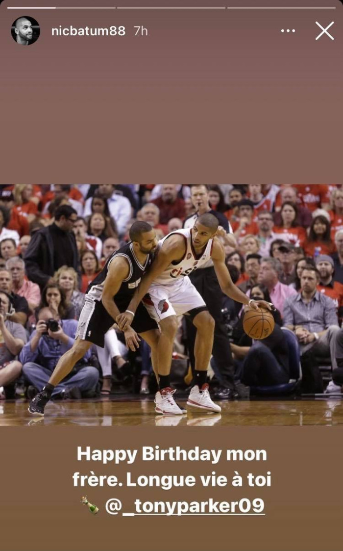 NBA - Le message de Nico Batum pour les 39 ans de Tony Parker