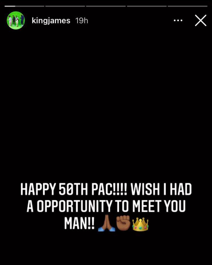 NBA - Le message cash de LeBron pour les 50 ans de Tupac