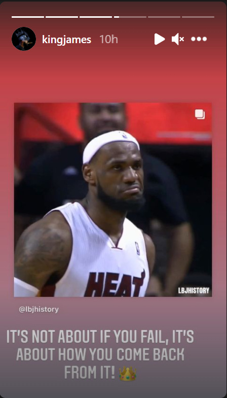NBA - LeBron lâche une story Insta flippante pour la concurrence