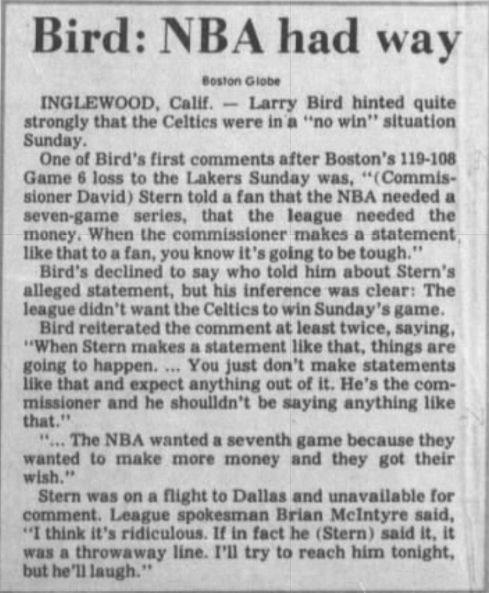 NBA - La grave accusation proférée par Larry Bird