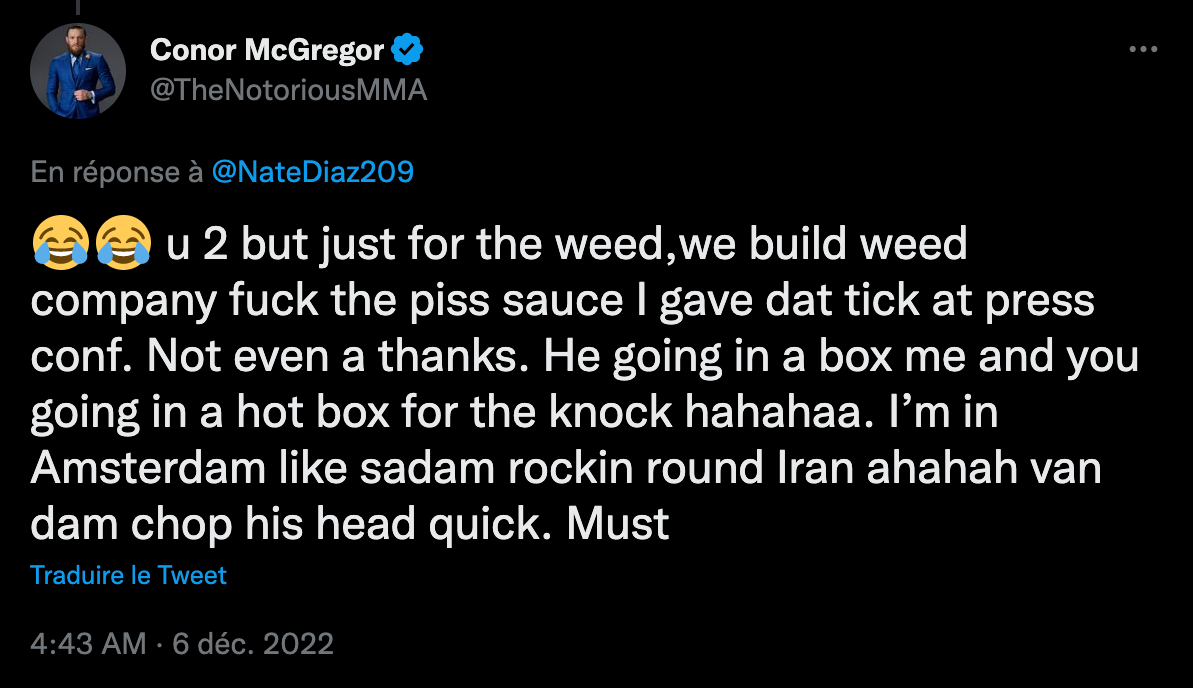 UFC - À Amsterdam, les propos archi-polémiques de Conor McGregor