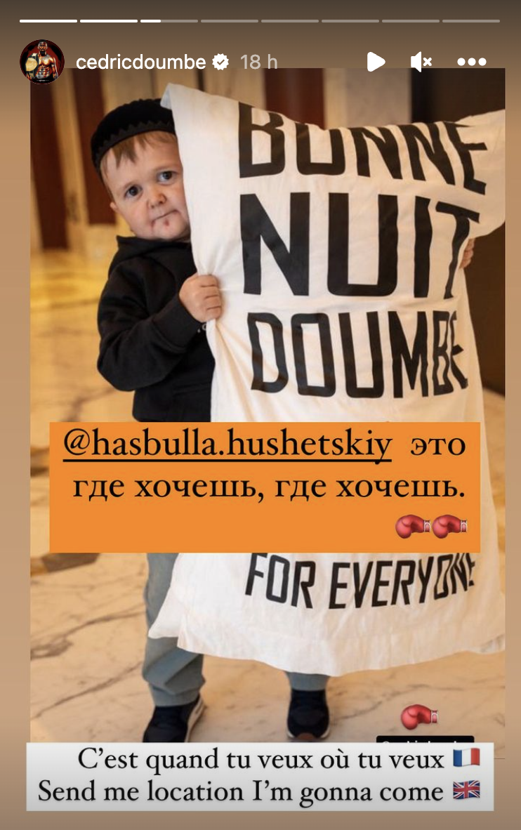 Sans pitié, Cédric Doumbé répond à Hasbulla Magomedov : « C’est…